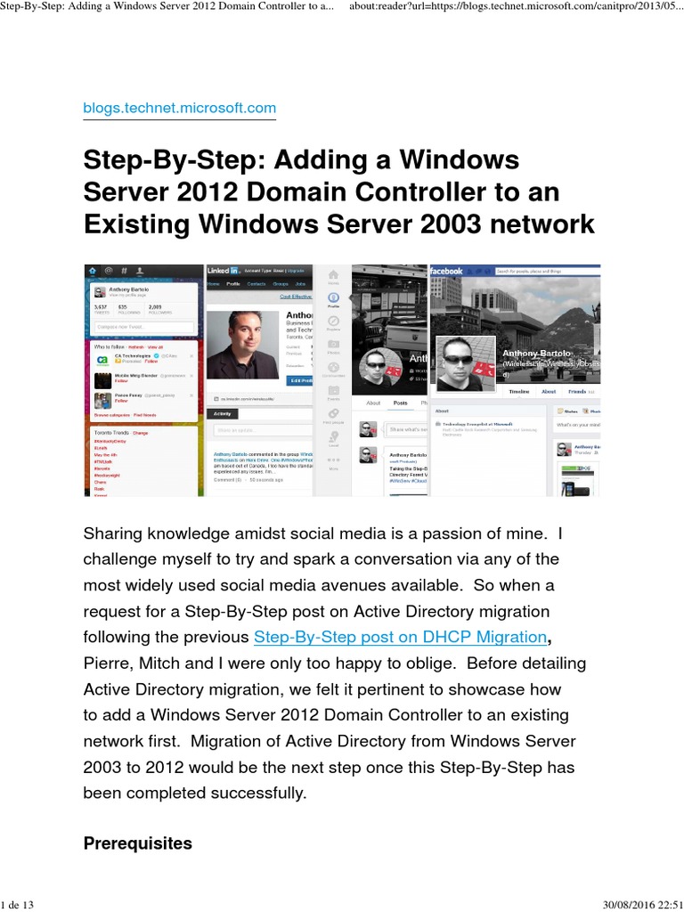Step-By-Step - Adding A Windows Server 2012 Domain Controller To An Existing Windows Server 2003 ...