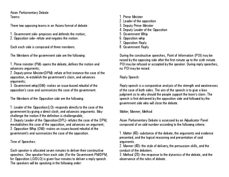 Asian Parliamentary Debate | PDF | Epistemology | Public Sphere