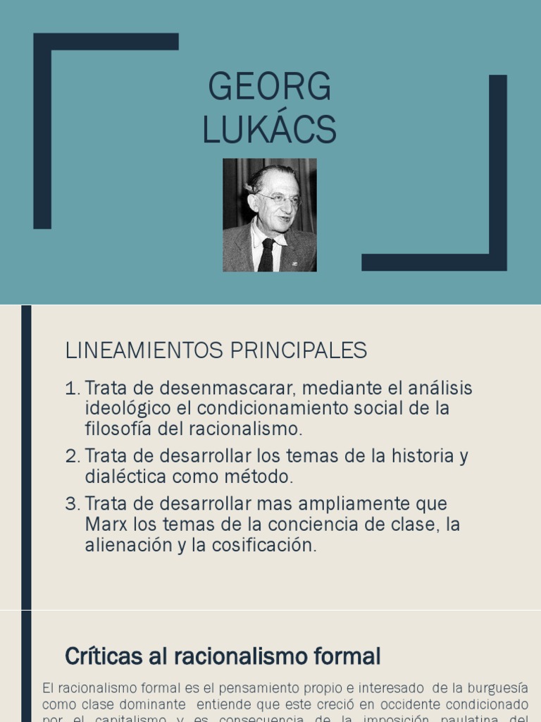 Georg Lukács | PDF | Dialéctico | Conocimiento