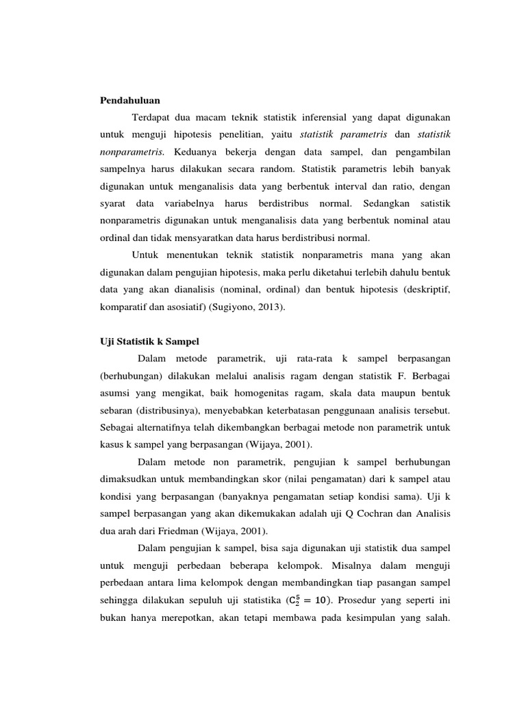 Uji Q Cochran untuk Data Nominal | PDF