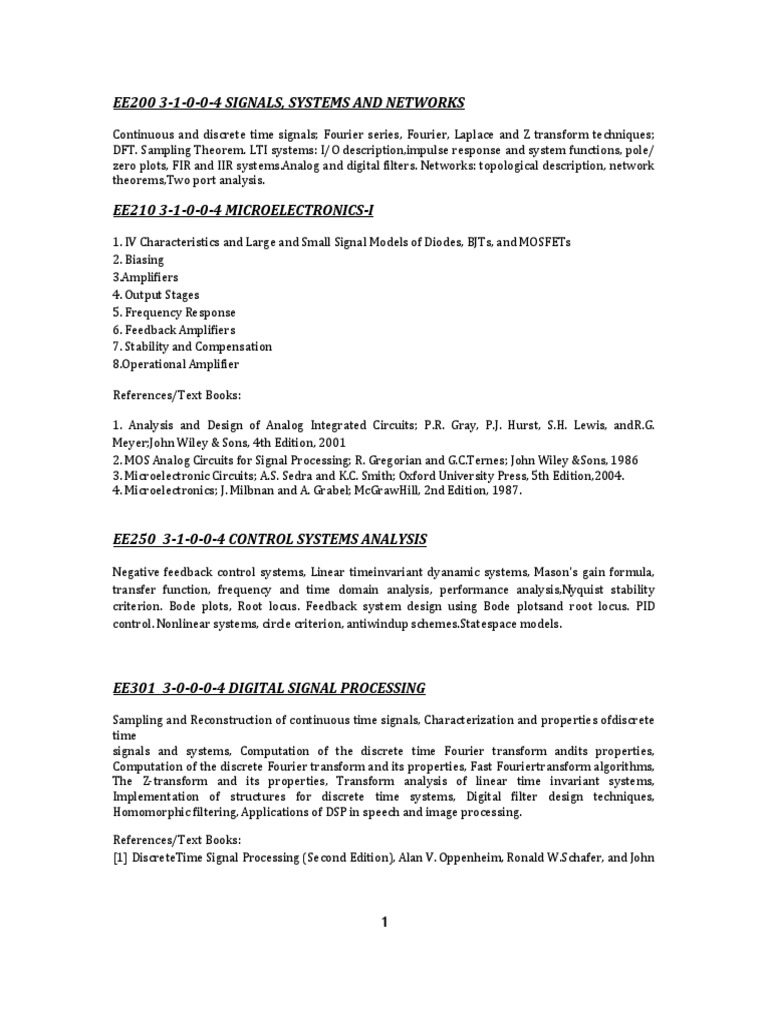 Ee200 3 1 0 0 4 Signals, Systems and Networks | PDF | Transmission Line ...