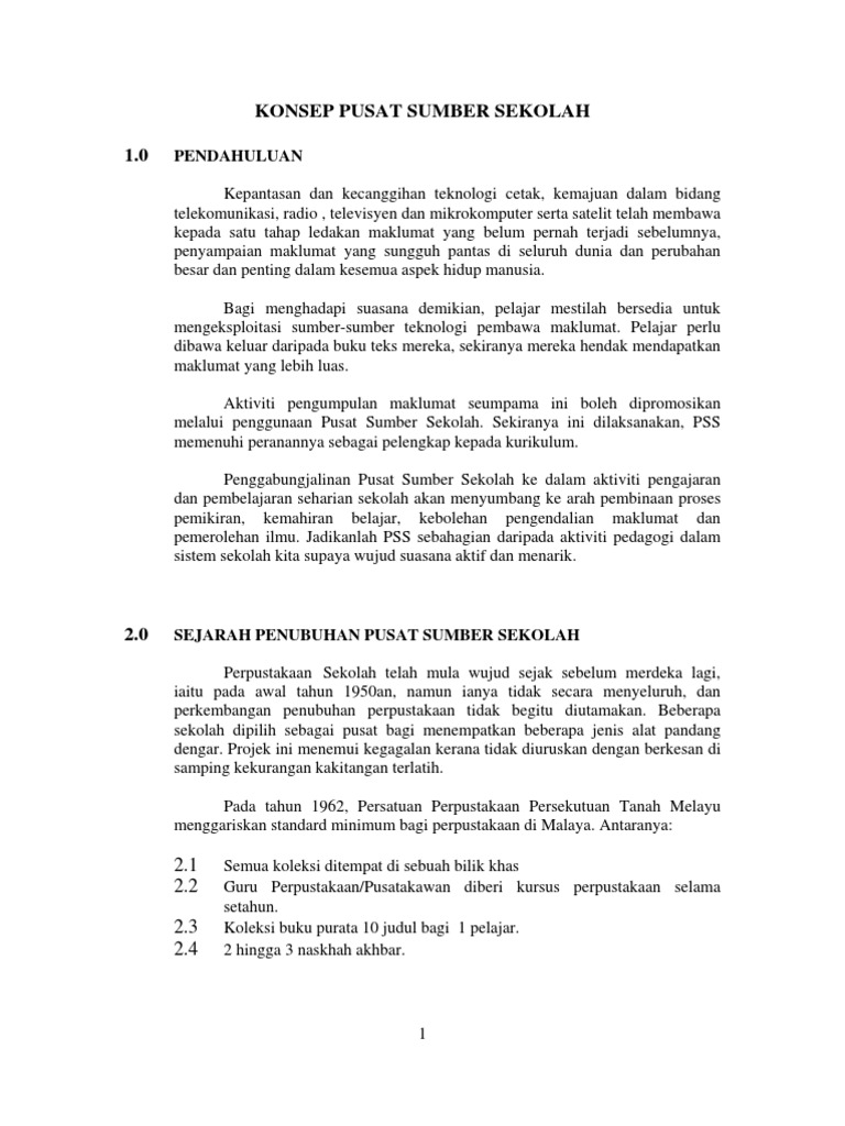Konsep Pusat Sumber Sekolah2 | PDF