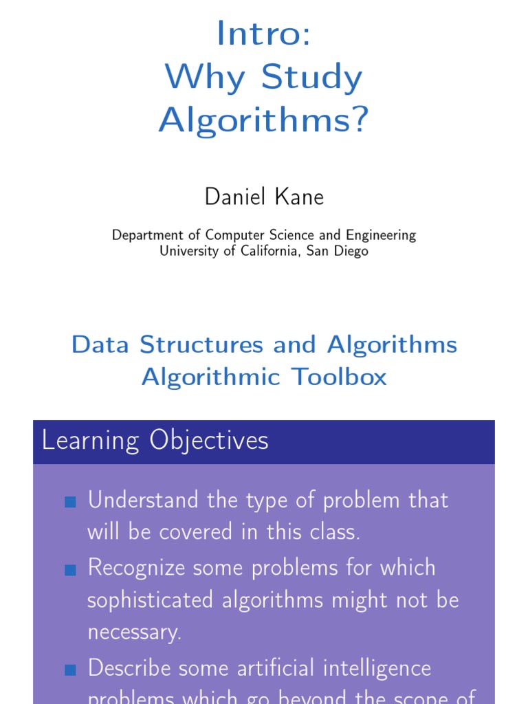 Daniel Kane: Data Structures and Algorithms Algorithmic Toolbox | PDF