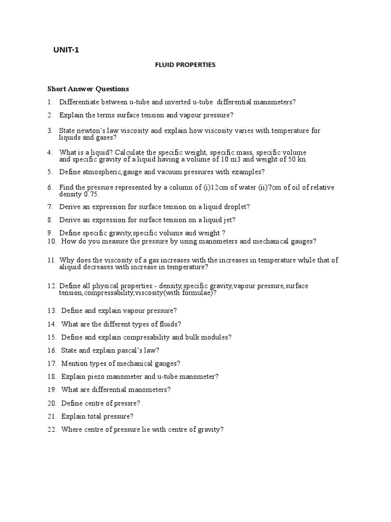 FM Question Bank | Download Free PDF | Boundary Layer | Fluid Dynamics