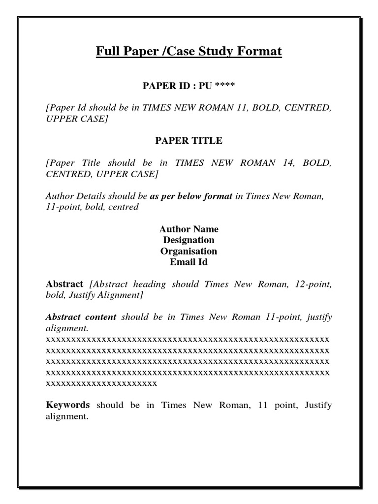 Full Paper - Case Study Format | PDF | Times New Roman | Case Study
