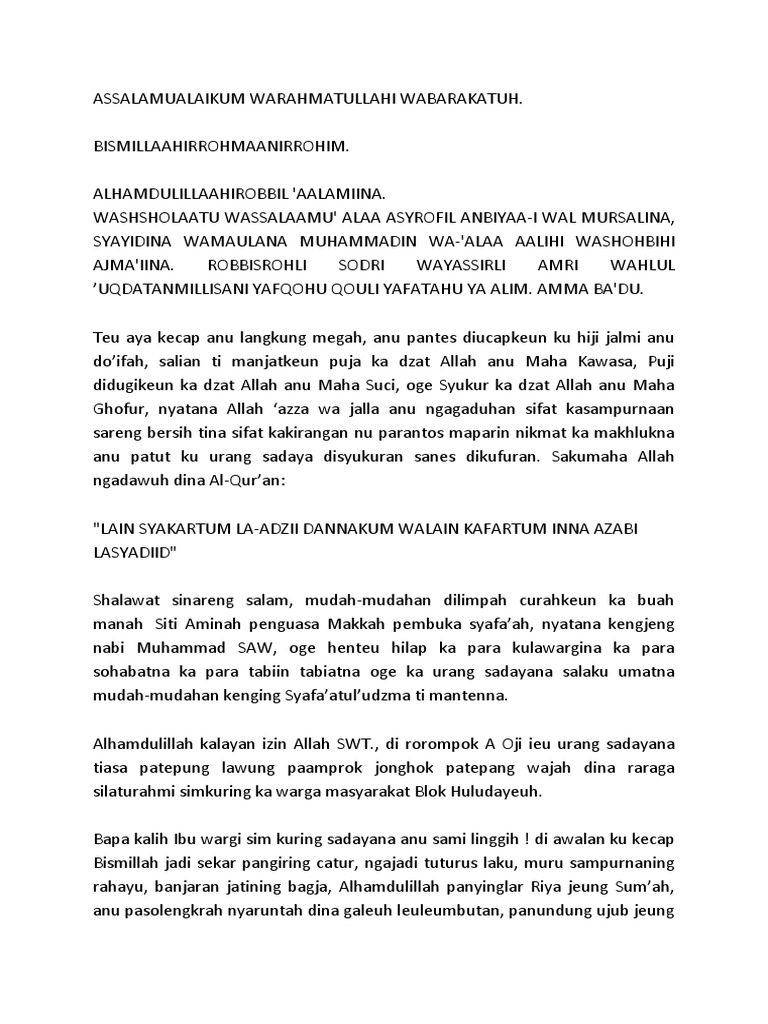 Mukadimah Pidato Sunda | PDF