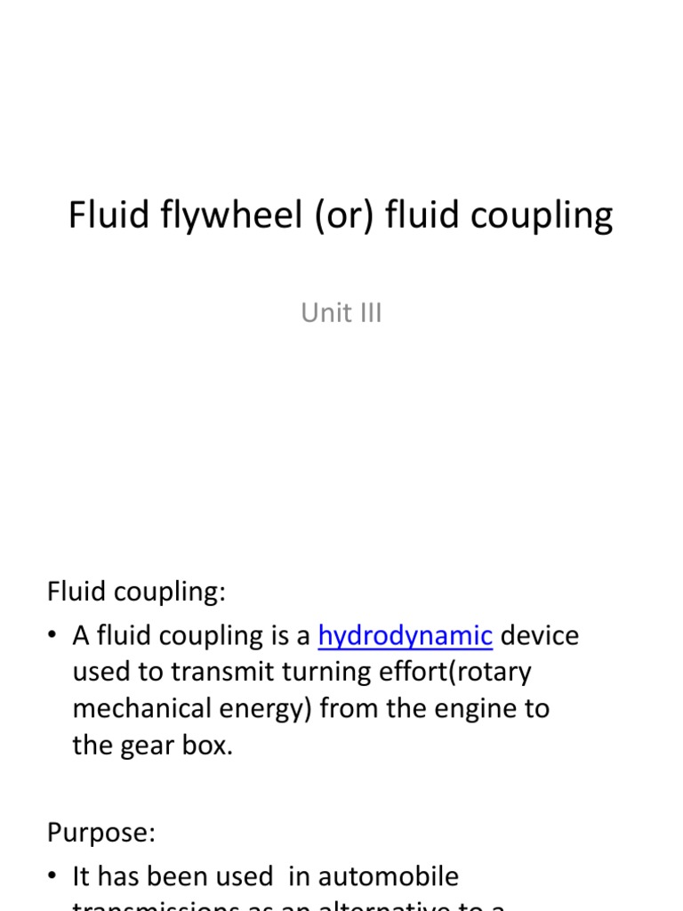 5.fluid Flywheel (Or) Fluid Coupling | Download Free PDF | Transmission ...