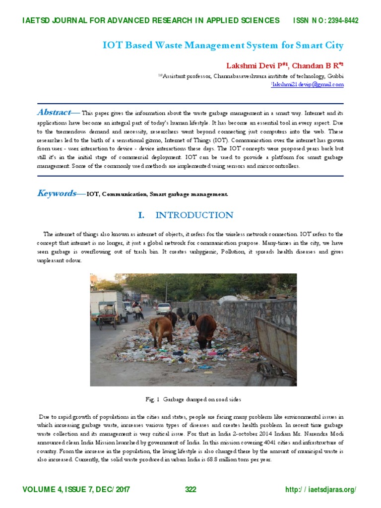 IOT Based Waste Management System For Smart City | PDF | Internet Of ...