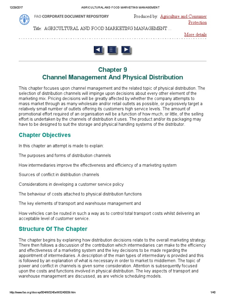 Channel Management in Food Marketing | PDF | Distribution (Business ...