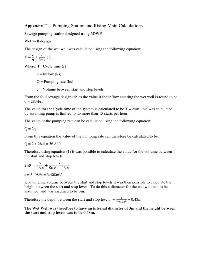 Pump Calcs Pre | PDF | Classical Mechanics | Continuum Mechanics