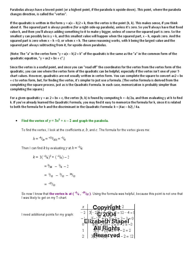 Quadratic Equation Plotting | PDF | Quadratic Equation | Algebra