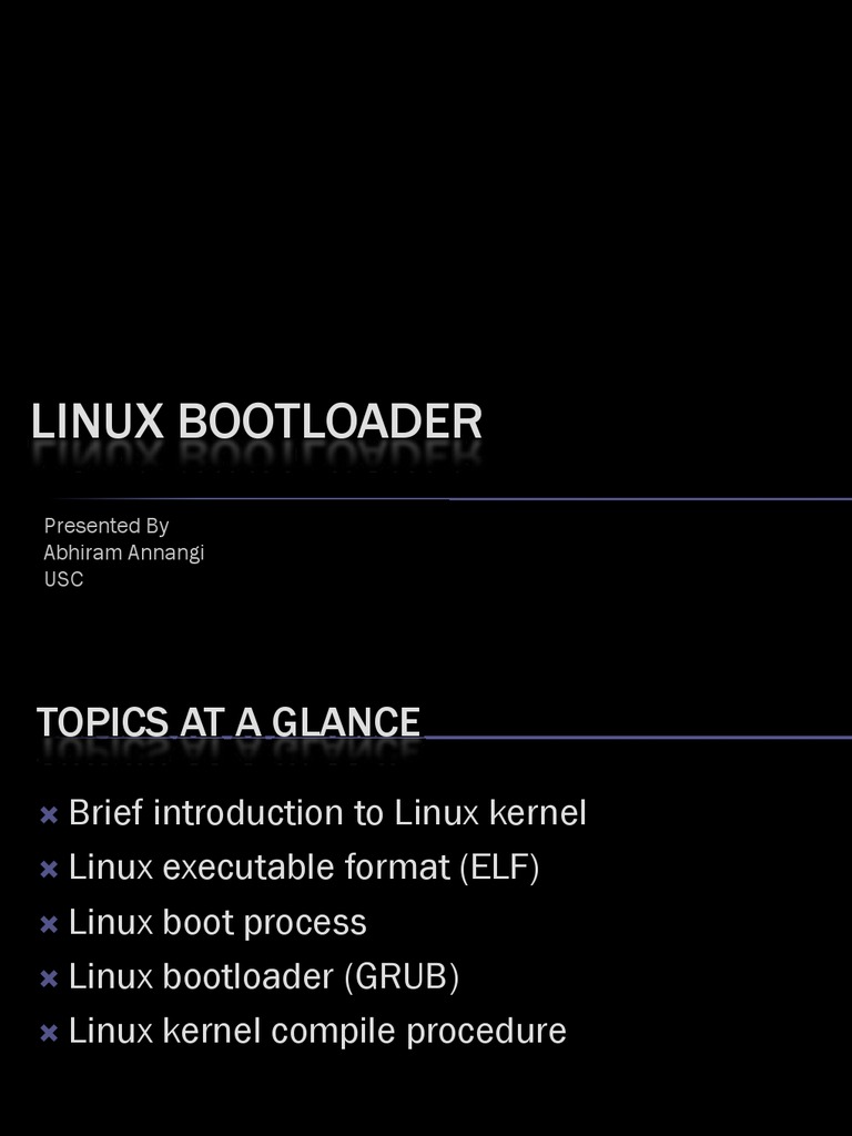 Linux Boot Loader Pdf Kernel Operating System Booting