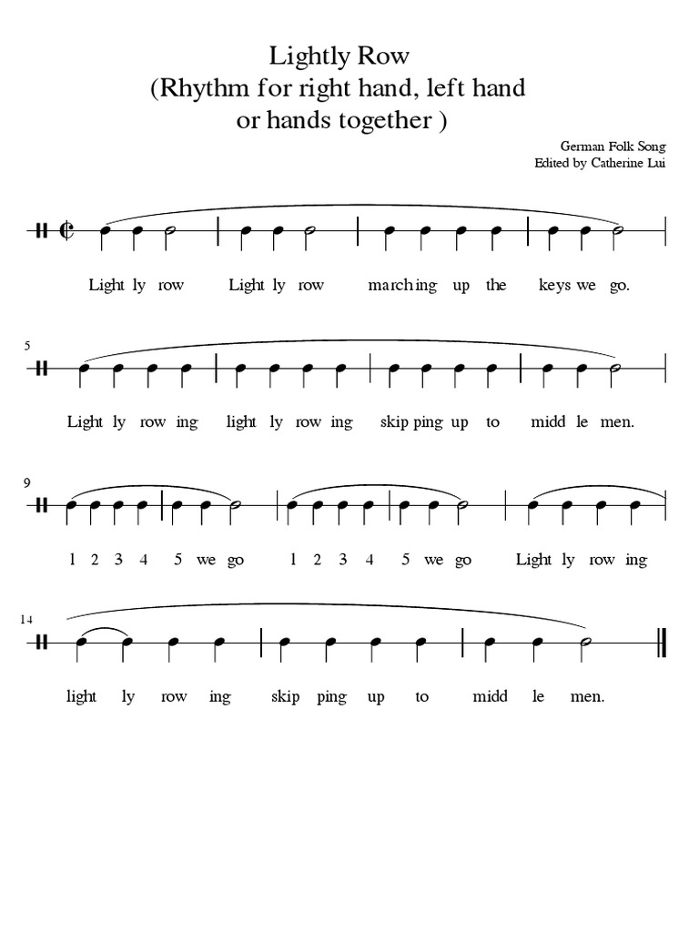2-Lightly Row (Suzuki Piano Book 1) | PDF