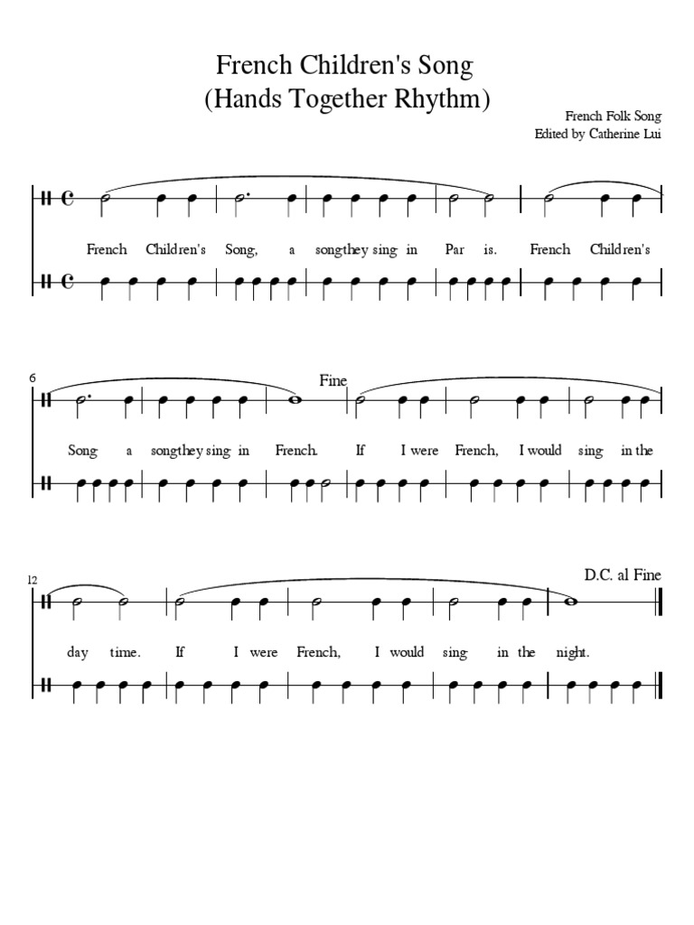 6b-French Children's Song | PDF