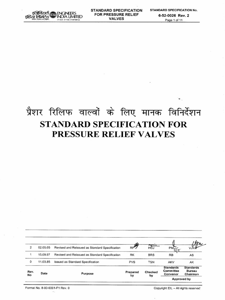 Eil Pr. Relief Valves 6-52-0026-Rev2 | PDF