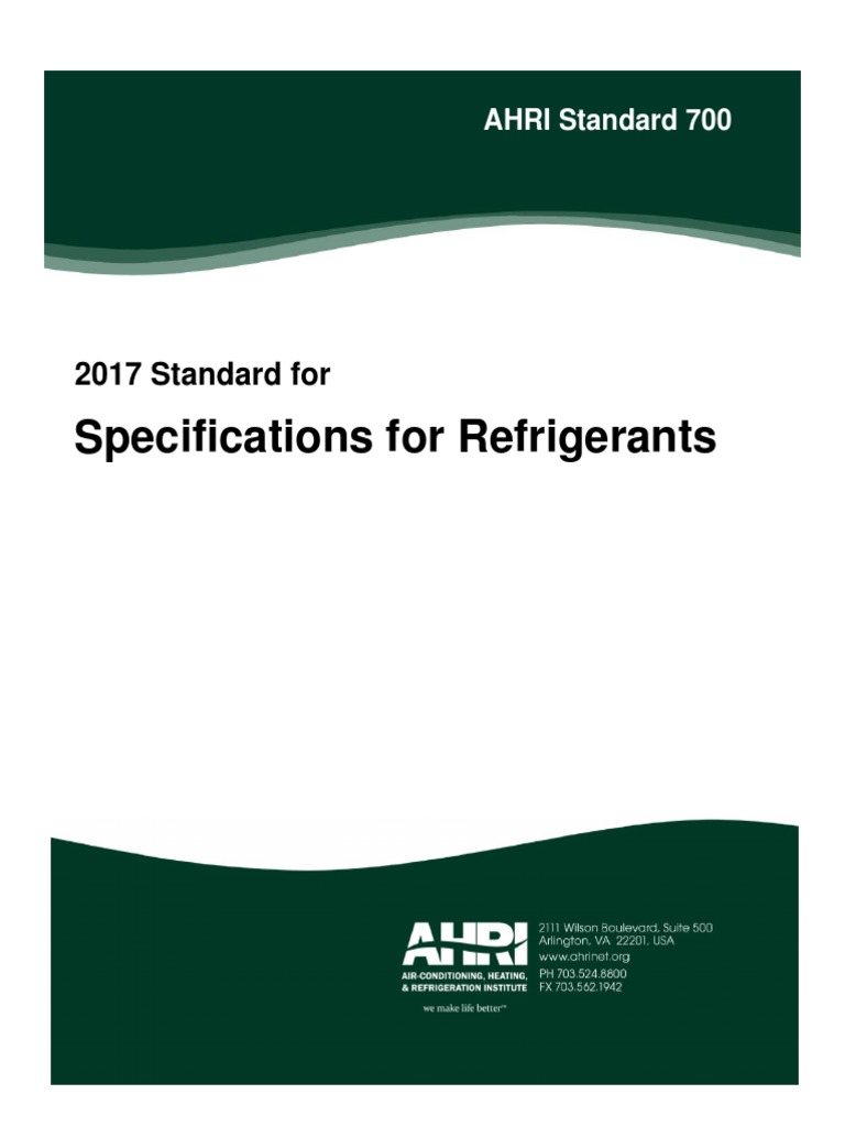 AHRI Standard 700 2017 | PDF | Phase (Matter) | Gas Chromatography