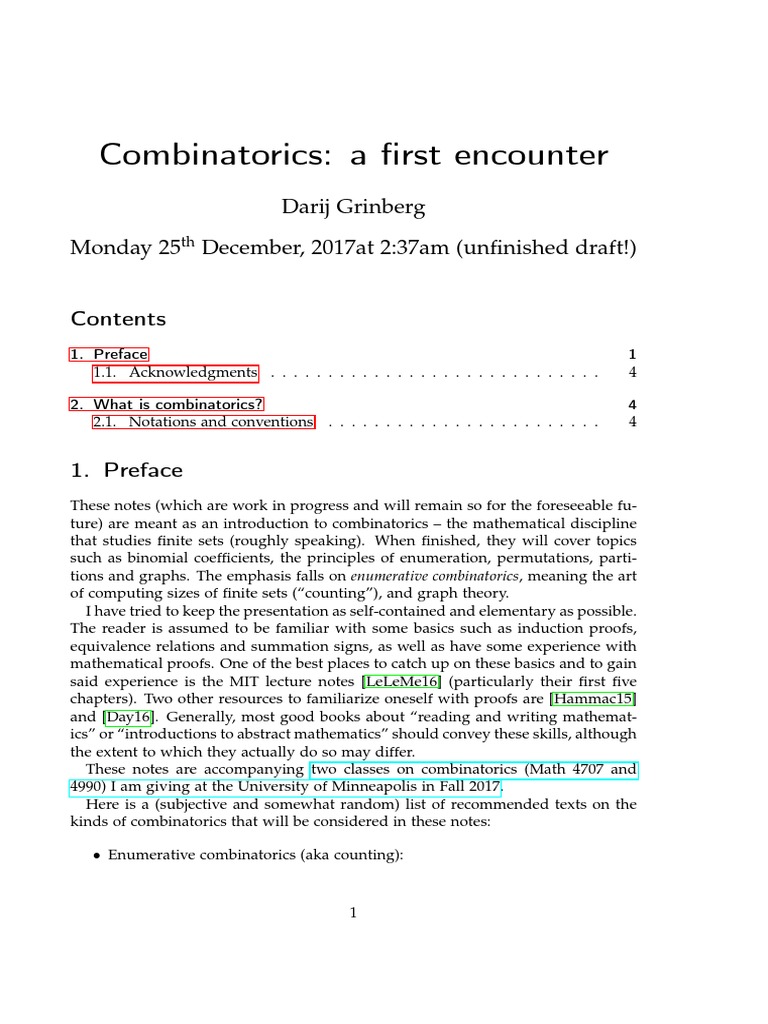 Combinatorics: An Introduction to Counting and Graph Theory | PDF | Combinatorics | Mathematical ...