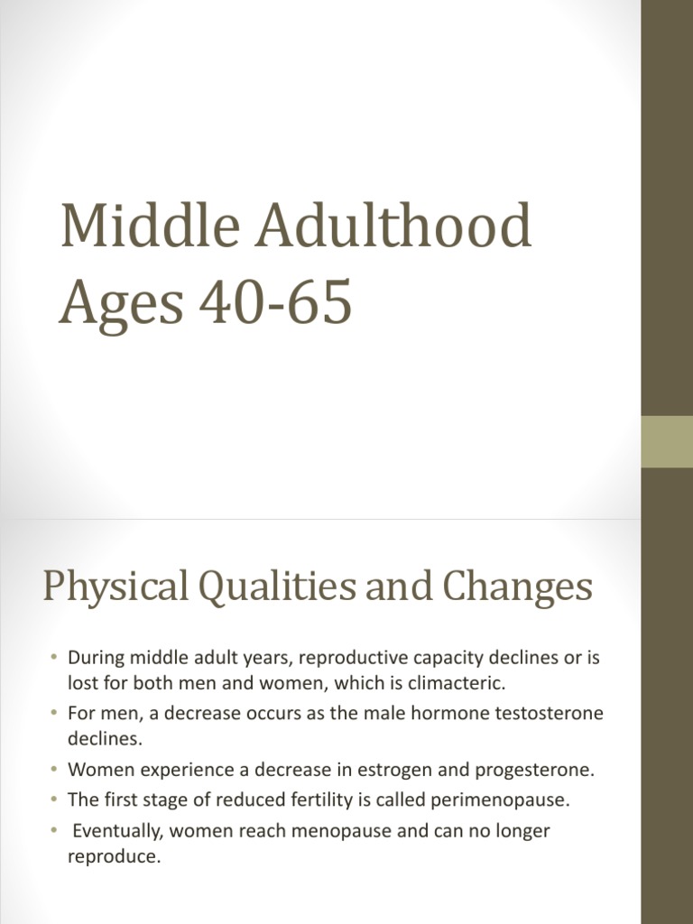 Middle Adulthood | PDF | Menopause | Clinical Medicine