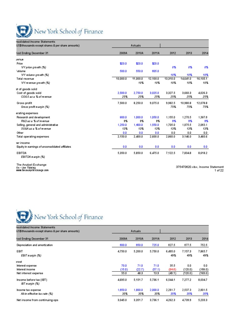 NYSF Practice Template | Download Free PDF | Capital Expenditure ...