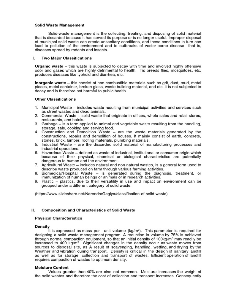 Solid Waste Management | PDF | Landfill | Waste