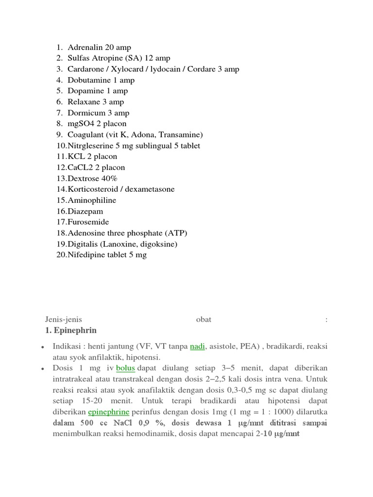 Obat Obat Emergency Pdf