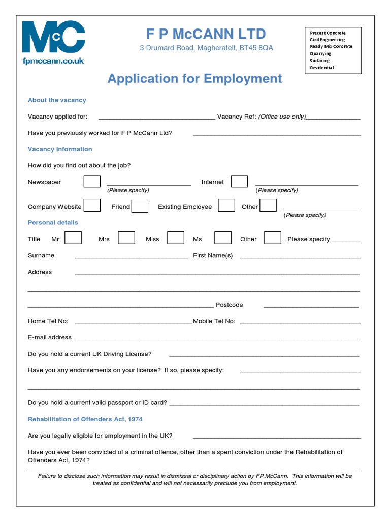 01 Application For Employment - 142 | PDF | Employment | Government ...