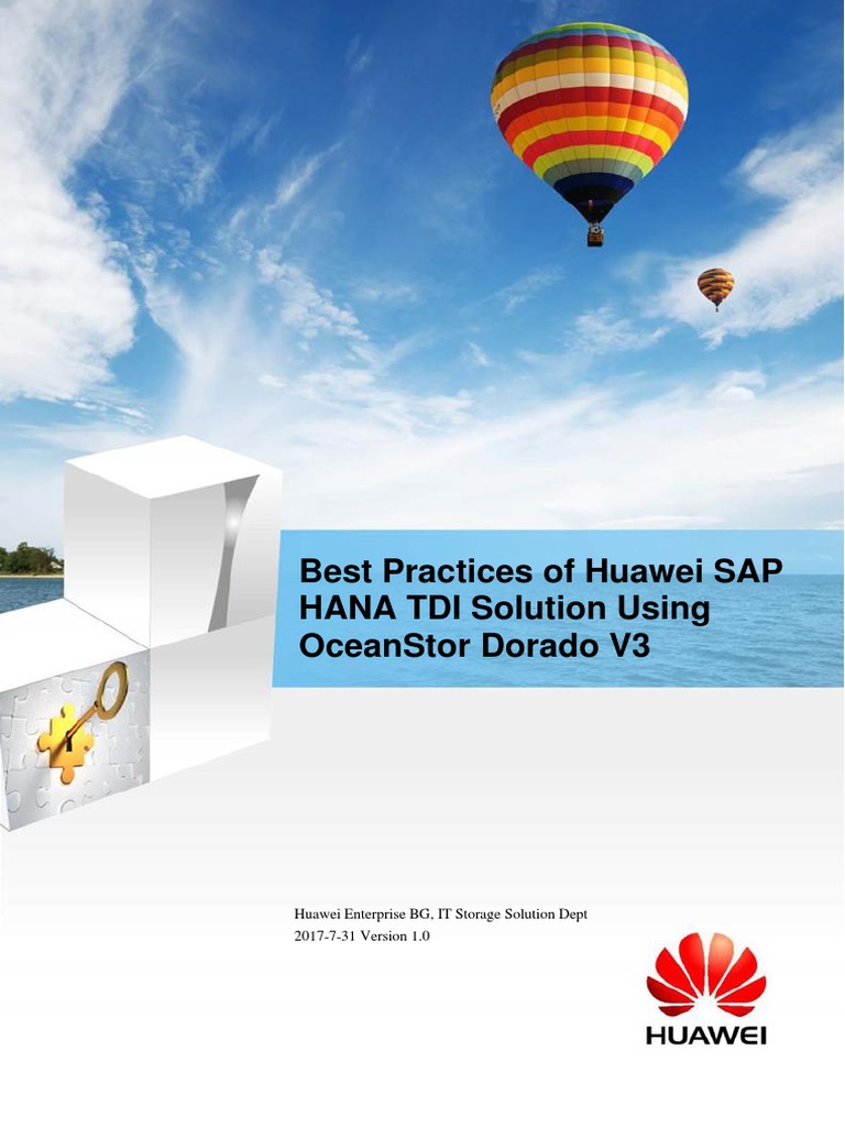 Best Practices Of Huawei Sap Hana Tdi Solution Using Oceanstor Dorado V3 Pdf Computer Data