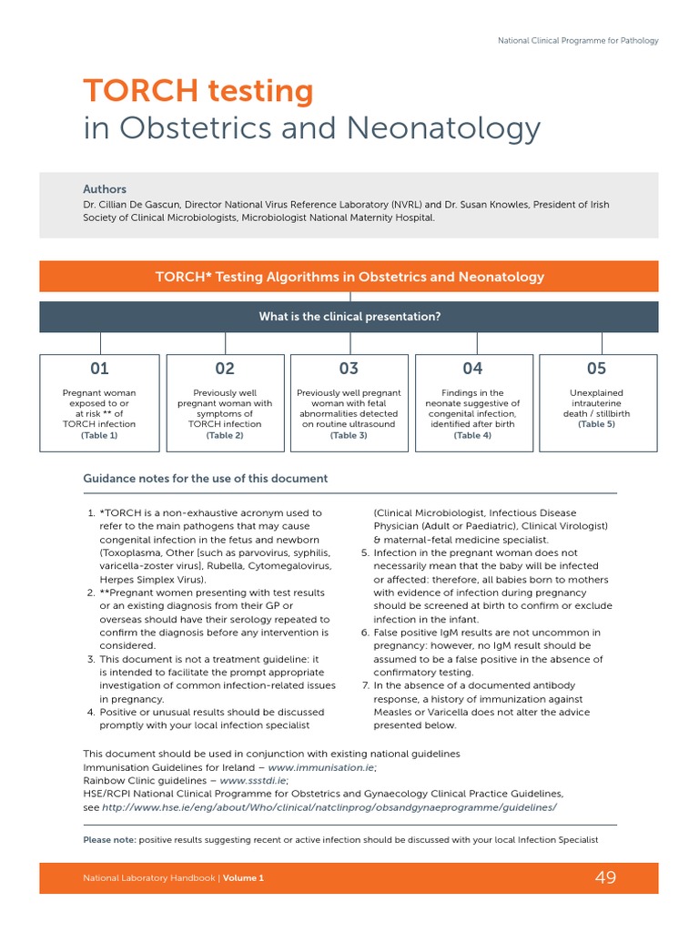 Guideline 10 Torch Testing in Obstetrics and Neonatology PDF | PDF ...
