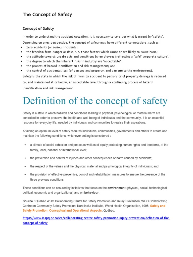 Concept of Safety | PDF | Risk | Hazards