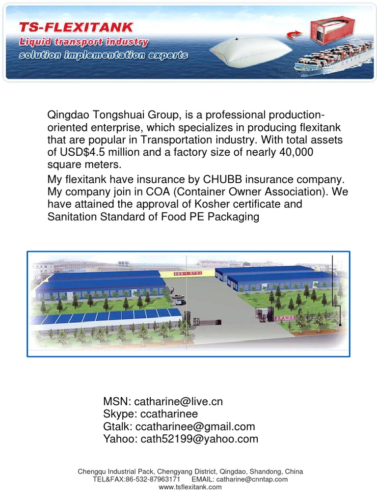 Flexitank Catalog | PDF | Oil | Polyethylene