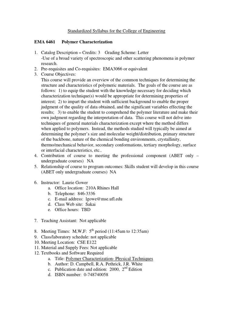 Polymer Characterization | PDF | Polymers | Microscopy