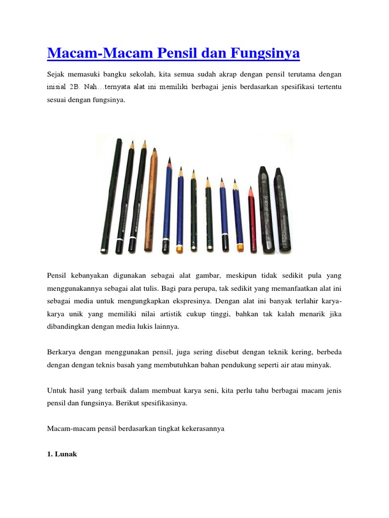 Macam-Macam Pensil | PDF