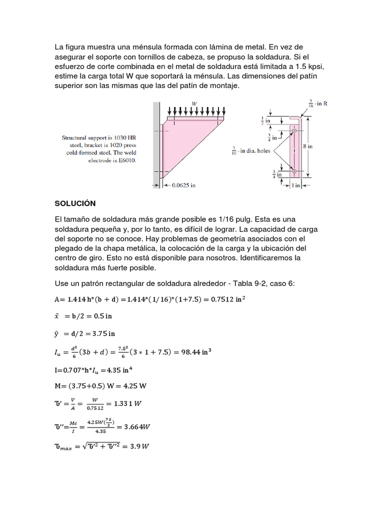 La Figura Muestra Una Ménsula Formada Con Lámina de Metal | PDF