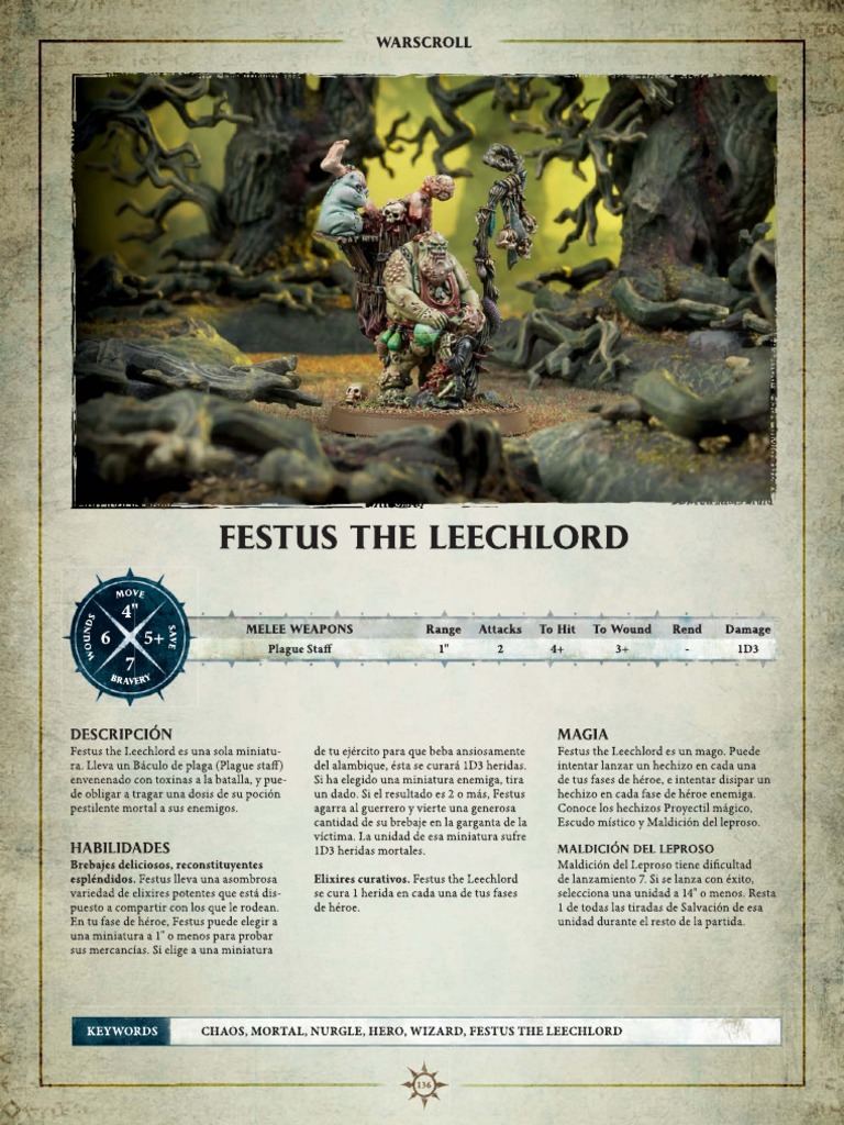 Aos Warscroll Festus The Leechlord Es | PDF