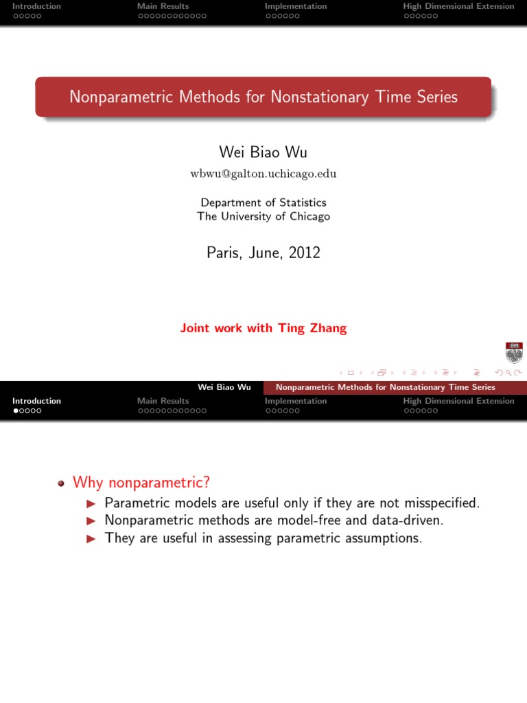 Nonparametric Methods For Nonstationary Times Serie | PDF | Nonparametric Statistics | Time Series