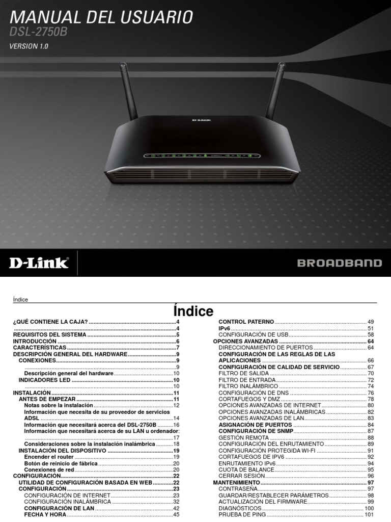 DSL-2750B D1 Manual v1.00 (ESP) | PDF | Enrutador (Computación) | Ieee ...