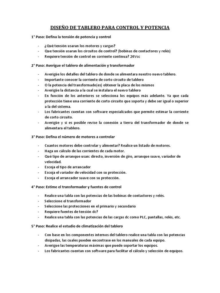 Diseno de Tablero de Control | PDF | Transformador | Relé