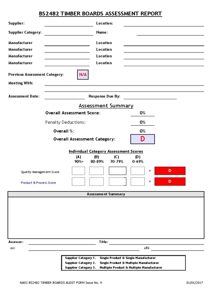 NASC BS2482 Timber Board Master Audit Form Issue 9 | PDF | Calibration ...