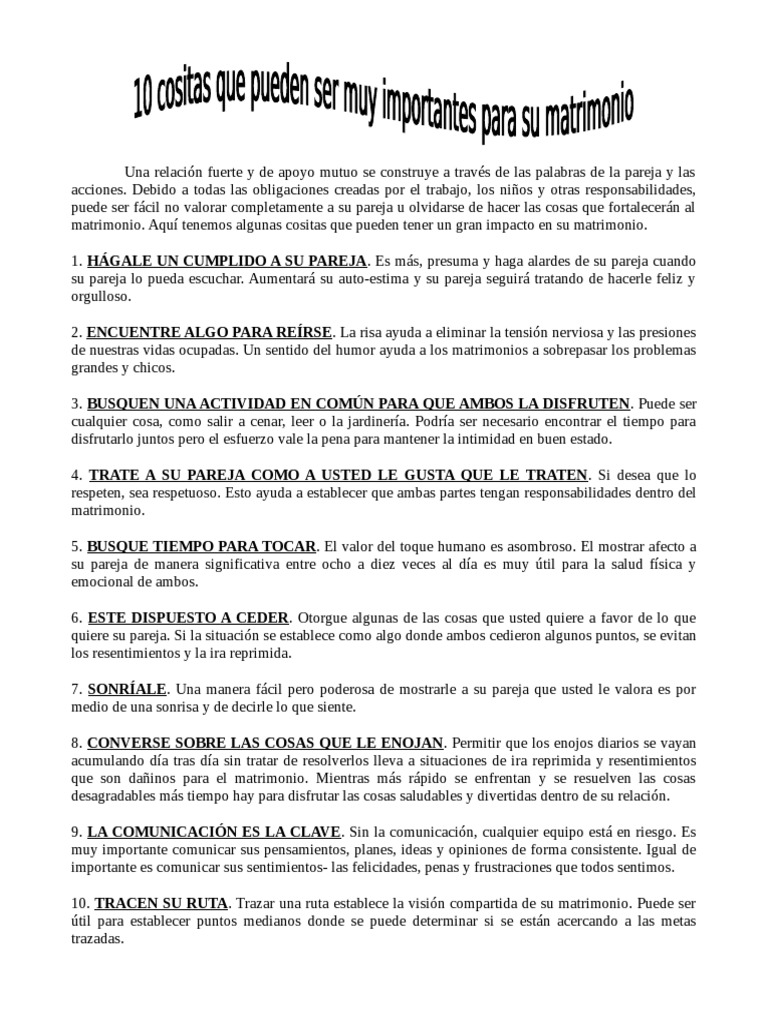 10 Claves para Un Matrimonio Feliz | PDF | Ira | La risa