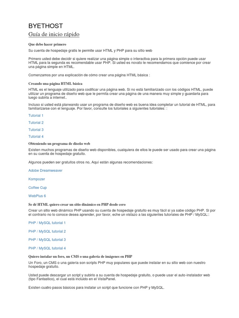 Guía SEO para Iniciar con Byethost | PDF | Protocolo de transferencia de archivos | Php