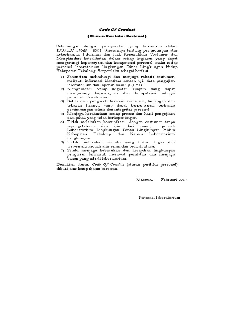 Code of Conduct | PDF