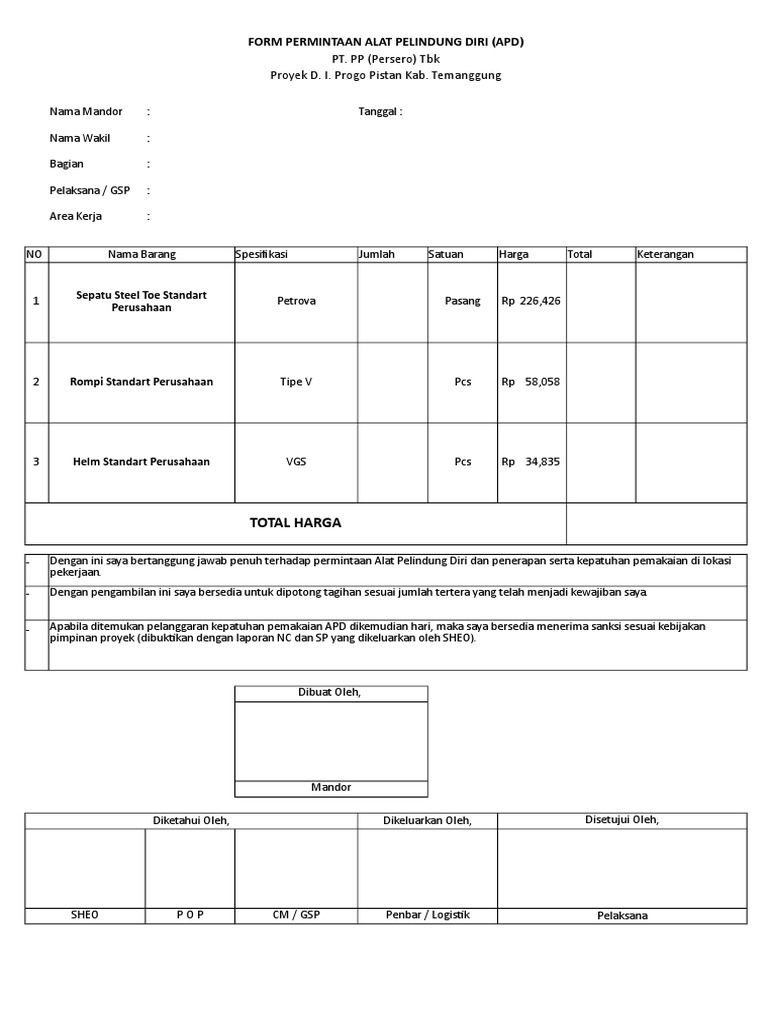 Permintaan APD | PDF
