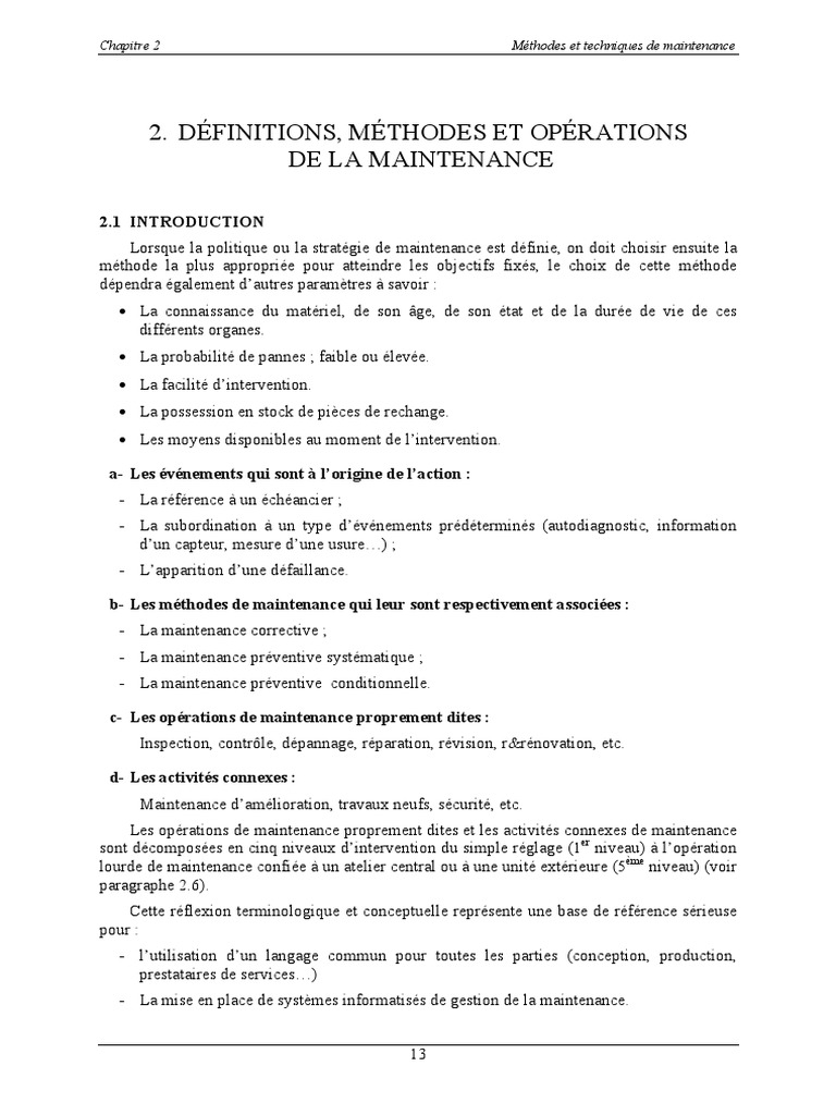 Méthodes de La Maintenance PDF | PDF | Sécurité | Informatique et ...