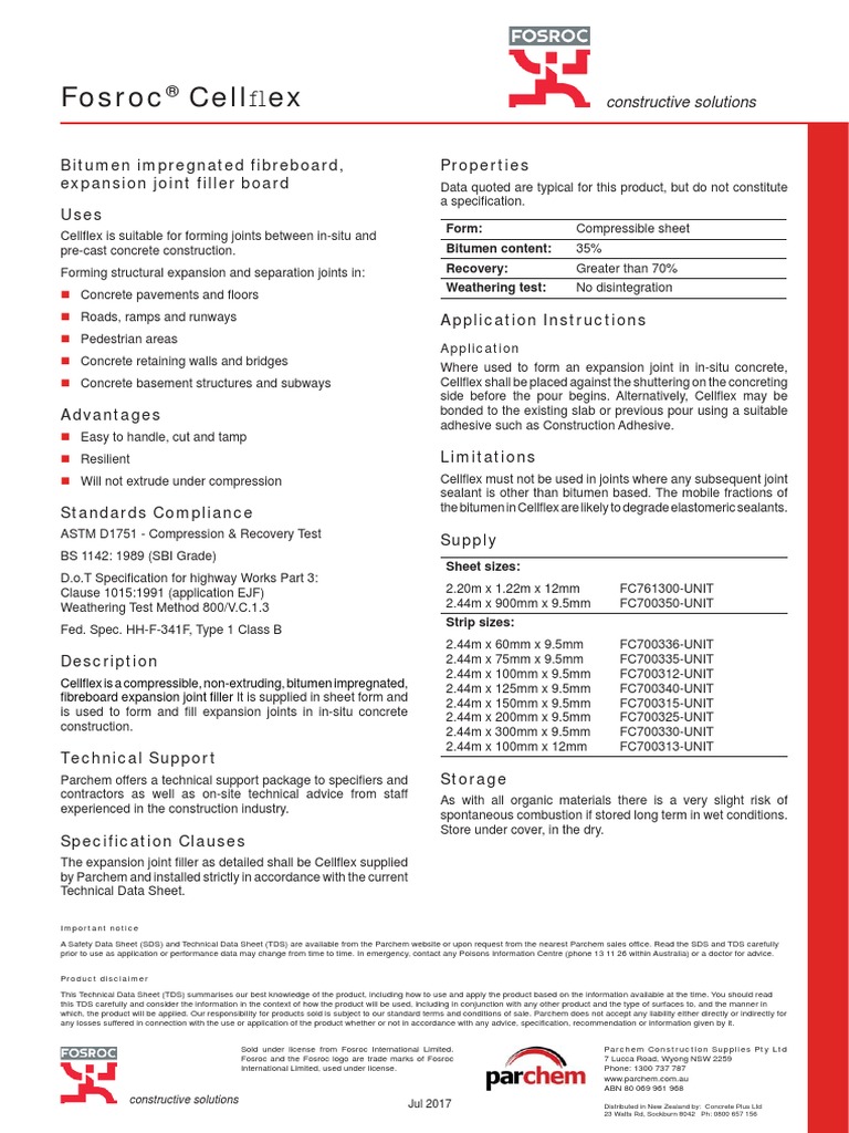 E Cellflex TDS | PDF | Specification (Technical Standard) | Concrete