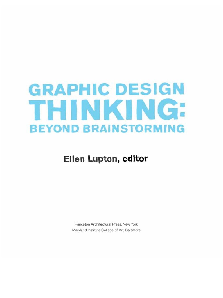 Graphic Design Thinking By Ellen Lupton Pdf Communication Design