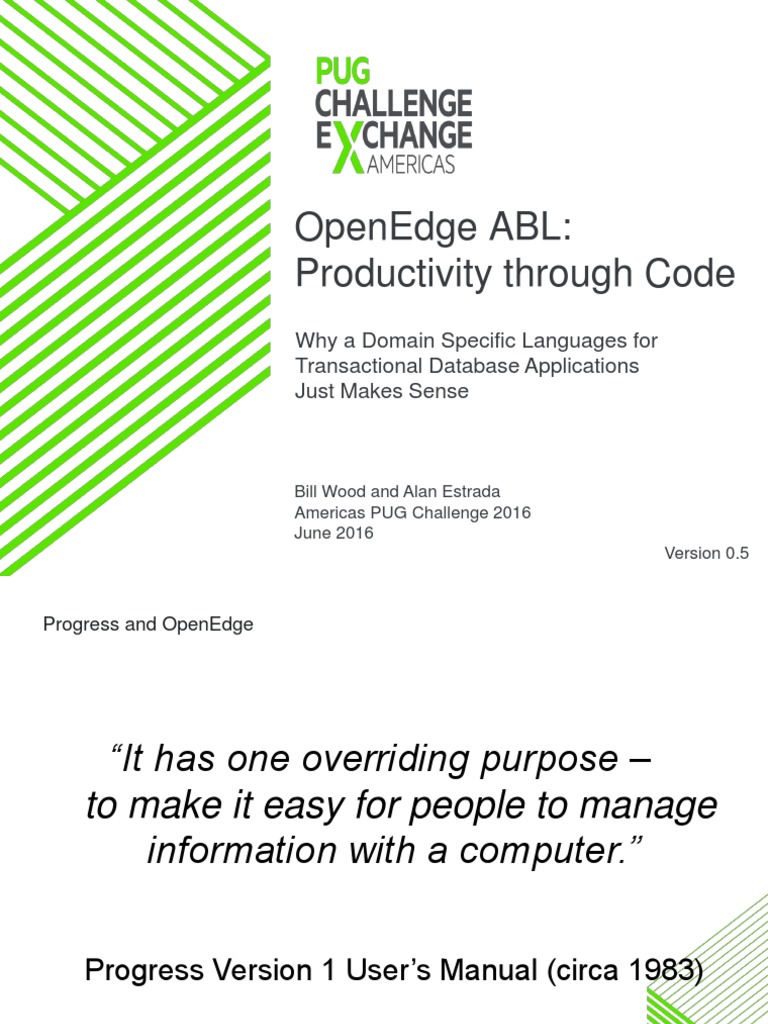 674 - OpenEdge ABL Productivity Through Code | PDF | Sql | Databases