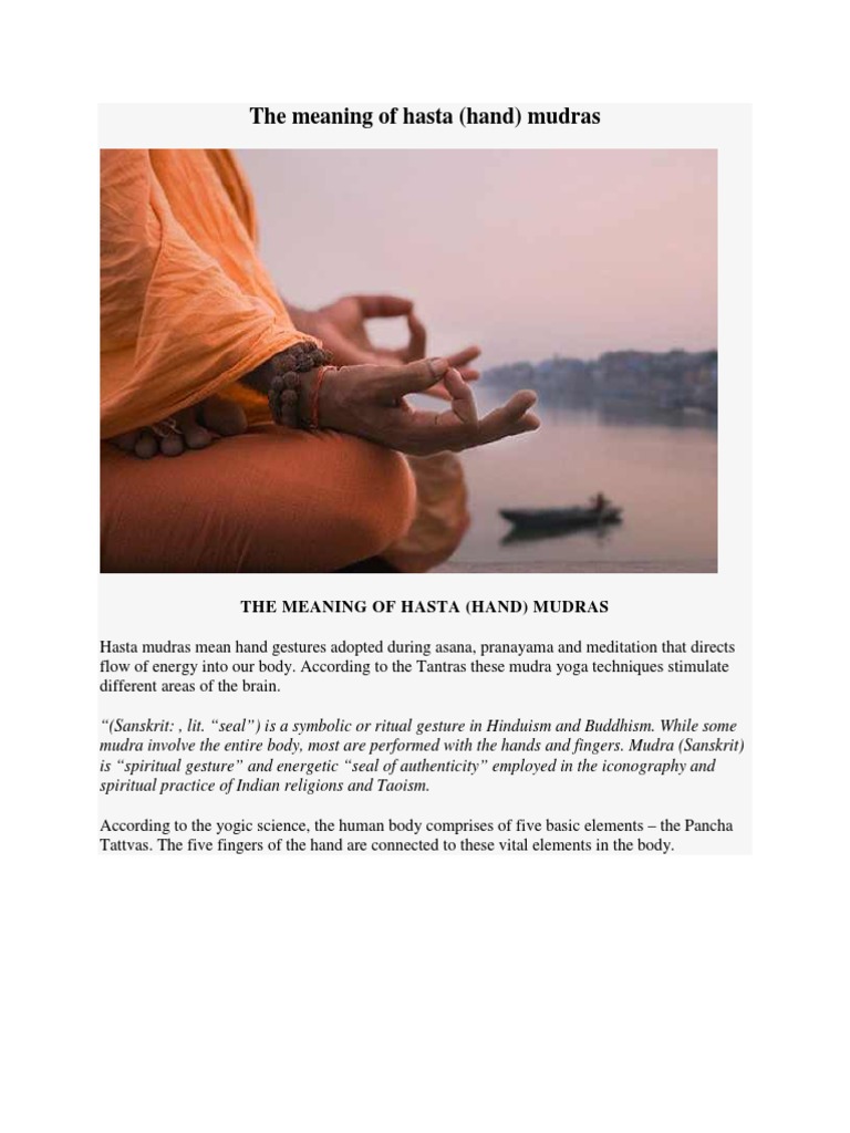 The Meaning of Hasta Mudra | PDF | Āstika | Spirituality