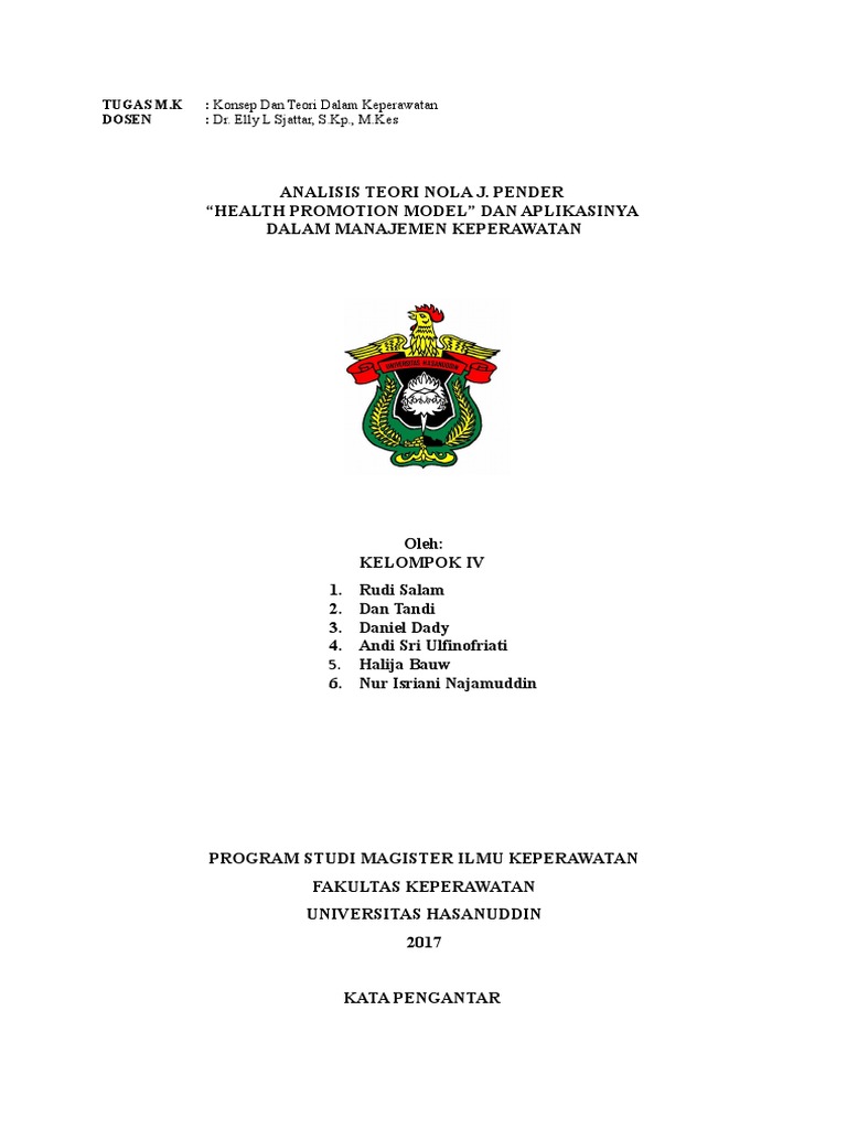 Teori Nola J Pender HPM | PDF