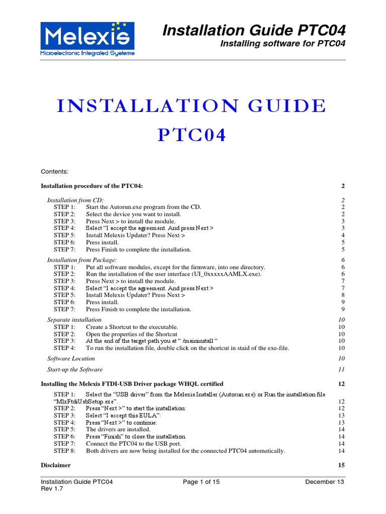 PTC04 Installation Guide Melexis | PDF | Installation (Computer ...