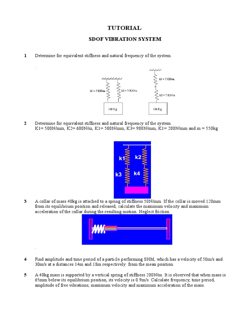 Tutorial: Sdof Vibration System | PDF